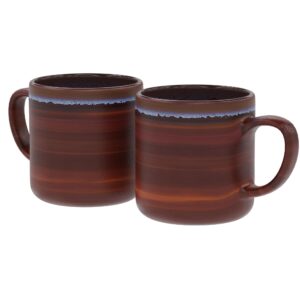 american atelier ceramic glazed jumbo coffee mugs | set of 2 | big tea mugs with large handle design | dishwasher and microwave safe | made of stoneware | 21oz (mauve)