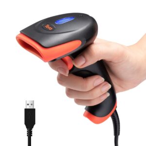 tera 1d ccd wired barcode scanner: ultra high 2500 pixel precise resolution usb bar code reader linear bar code scanner super fast scanning speed plug and play, model 1861