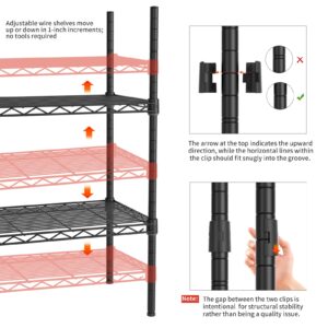 Golpart 3 Tier Adjustable Storage Shelves,Heavy Duty Metal Utility Shelf 450LBS Capacity,Wire Shelving Unit Organizer Rack for Home,Kitchen,Office,Bathroom,Pantry Room,12" D x 22" W x 22.5" H,Black