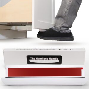 the handless handle – hands-free garbage drawer foot pull handle, touchless opener for drawers, bins, & cabinets