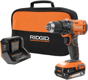 ridgid 18v cordless 1/2 in. drill/driver kit with (1) 2.0 ah battery and charger, r860012k