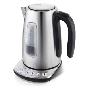 keinve electric kettle temperature control with 4 presets, 1.7l hot water kettle electric, stainless steel tea pot kettle for boiling water, 1h keep warm, fast boiling water boiler & heater