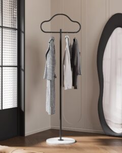 semjar black clothing rack modern small garment rack coat rack freestanding,clothes rack heavy duty,standing coat rack coat hanger,coat tree stand entryway decor for jackets,suits,hat,dress