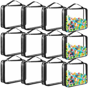 sanwuta 12 pcs clear pvc toy storage bags with zipper waterproof toy bags puzzles organizing bags for books board games building blocks toiletry