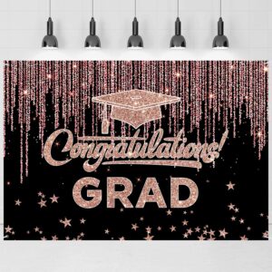 innoru congratulations grad graduation backdrop banner, graduation photography backdrop poster durable fabric finally done banner graduation party decorations photo booth props 6x4ft rose gold