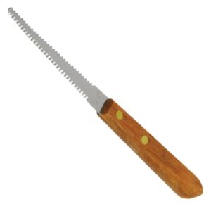 rocky mountain goods grapefruit knife with serrated edge - stainless steel curved double sided blade for easier/cleaner grapefruit eating - wood handle