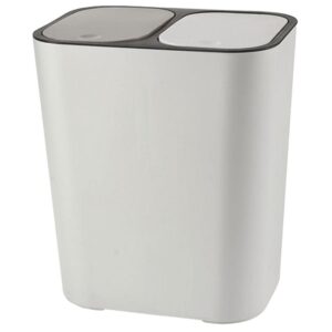 magiclulu dual trash can dry and wet separation trash can plastic garbage can with lid kitchen sorting trash can 2 compartments garbage waste can dustbin rubbish box 15l