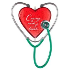 luejnbogty 1pcs heart pendant decoration, heart stethoscope caring, heart stethoscope decoration love christmas pendant gift easy to use