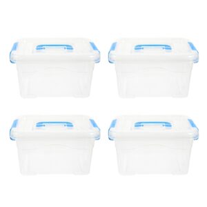 garneck 4pcs box portable storage box plastic organizer bins clear plastic container storage bins plastic clear container with lid stackable storage bins storage supply abs kaha cosmetic