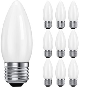 jacqings e26 led candelabra,4w vintage 40 watt equivalent edison style, c32 frosted glass flame shape,2700k warm soft white 400lm,dimmable led candle bulbs ceiling fan bulb (10)