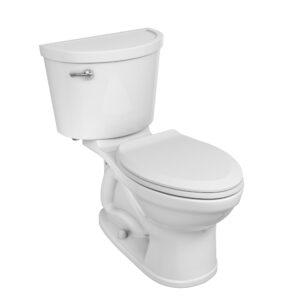 american standard 610ca001.020 champion pro two-piece toilet with slow-close seat and wax ring, elongated front, standard height, white, 1.28 gpf