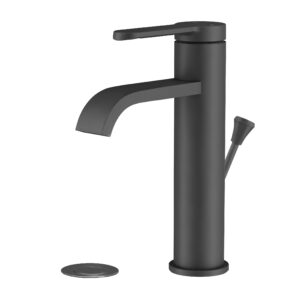 westbrass l1msp-62 8" single handle lavatory faucet with pop-up drain assembly, matte black