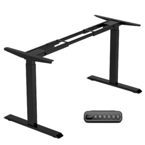 acrolix standing desk frame[dual motor] adjustable height sit stand desk leg compatible desktop size 44″-79″, 330lbs weight capacity, 4 memory height setting for home and office diy black frame only