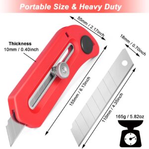 Heavy-duty Utility Knife with Comfortable Silicone Cover, Stainless Steel Retractable Box Cutter, Ergonomic Grip Handle, Quick Change Blade Snap off Cutter Knife with 10 Extra SK5 18mm Wide Blades