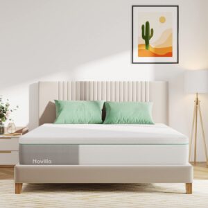 novilla king size mattress, 12 inch gel memory foam king mattress for cool night sleep & pressure relief, medium soft with motion isolation, mattress in a box, lullaby