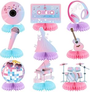 popular birthday party decorations music party honeycomb centerpieces guitar themed party decorations for girls birthday fans celebration party supplies