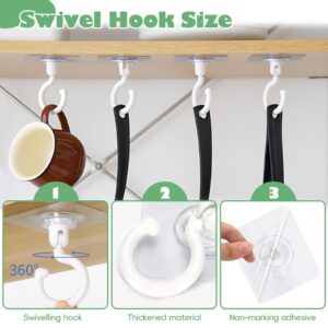 10 Pieces Adhesive Ceiling Hooks, Sticky Hooks Clear Hooks for Walls No Damage, Ceiling Hooks for Hanging, Outdoor Clear Adhesive Hooks (White)