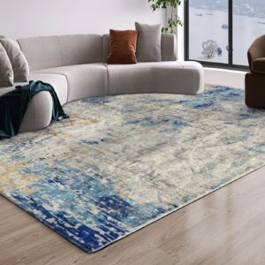 nisorpa 5×7 ft area rug, washable living room rug abstract rug with non-slip backing bohemian style for bedroom living room office