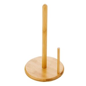 wood paper towel holder, wooden paper towel holder countertop with wooden base, kitchen roll holder paper towel stand countertop & roll organizer for table, free-standing kitchen roll holder