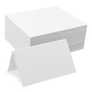 120 pcs blank place cards for table seting - name cards white, table place cards for dining, party, wedding, tent cards fold 3.5×2 inches