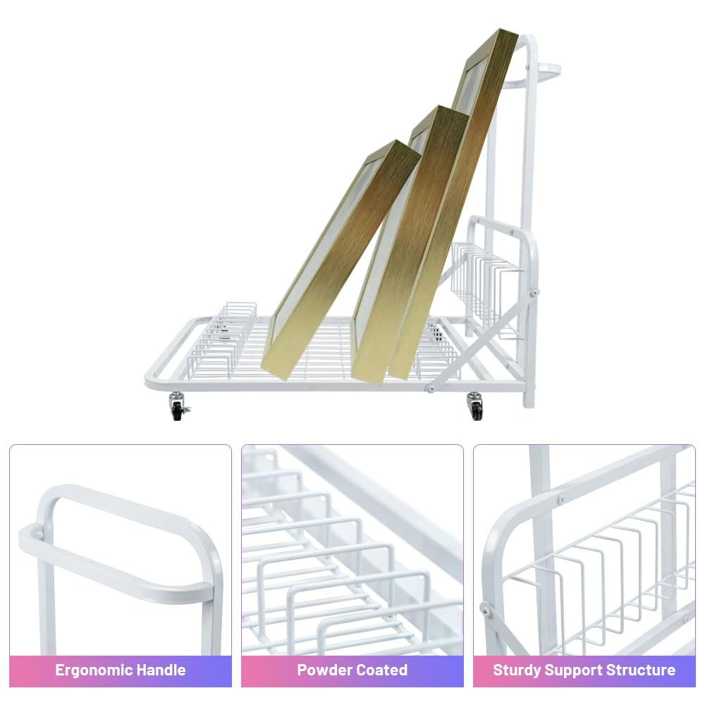 Yeeoy Art Canvas Storage Rack with Caster Wheels, Art Drying Rack Artwork Storage, Drawing Board Storage Rack for Canvas Boards, Frame, Panel, Printed Matter