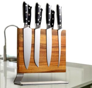 korotos magnetic knife holder, home kitchen magnetic knife block, multifunctional magnetic knife stand, magnet knife stand double sided magnetic holder, wood