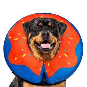 gimars xl inflatable dog cone alternative after surgery, soft dog neck donut recovery cone collar, e collar and elizabethan collar alternative for medium and large dogs, x-large-neck:18"-24"