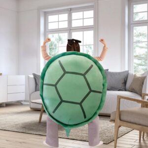 choxio wearable turtle shell pillows for kids adults,turtle plush pillow stuffed animal funny dress up creative gifts (40 in, green)