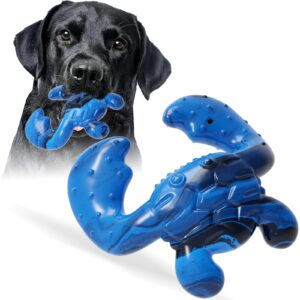 ouilter dog toys for aggressive chewers, dog toys for medium large dogs, tough nylon dog chew toys with bacon flavor, chew toys for aggressive chewers, blue