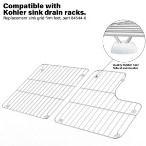 24P Sink Rack Rubber Feet for Kohler 84544-0 Kitchen Sink Rack, Replacement Sink Grid Stabilizer Feet - White