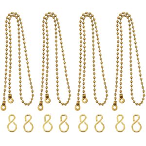 lt easiyl 4pcs ball type basin chain bathtub chain brass bathtub pull cord chain bathtub stopper chain sink plug chain s shaped hook bead chain long lanyard bead chain