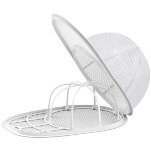 haiou hat washer cage baseball cap washing cage hat washer for washing machine - keep your caps in shape while washing and drying - ideal for adults and kids ball caps, white