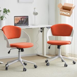 hylone kids desk chair set of 2, cute study chair for boys girls height adjustable, swivel computer task student chairs for growing teen, office chair for home/school/office, orange