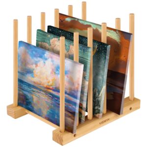 viswin wooden tabletop art rack - print rack, art storage rack, art storage organizer, art drying rack, drying rack art, art rack for canvas, artwork, prints, panels, posters, art shows & galleries