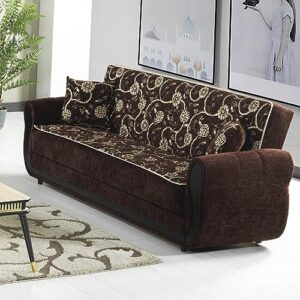 sweet home stores savannah sofa bed, sofabed, brown