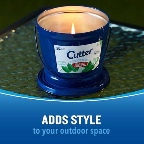 Cutter Outdoor Scented Candle Citronella and Mint Scent Brings Glow and Ambiance to Your Outdoor Space, 17 Ounces