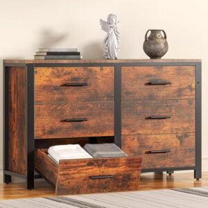 frmobepts dresser for bedroom wooden, natural wood dresser, rustic dressers for bedroom, natural wooden dresser furniture, wooden dressers for bedroom (rustic brown)