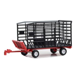 greenlight 1/64 bale throw wagon, black and red, down on the farm series 8 48080-f