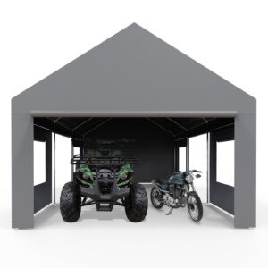 portable carport canopy, 13×25ft heavy duty carport garage with roll-up doors & windows for car, suv, truck, boat, party, mobile market