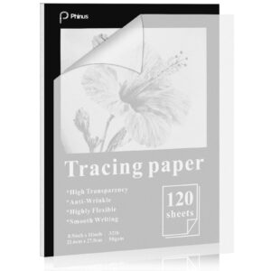 120 sheets tracing paper for drawing, 8.5”x 11” trace paper, translucent vellum paper tracing paper pad, tracing pad for sketching, preliminary drawing, overlaying images tracing