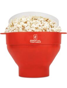 popcorn popper - silicone microwave collapsible popcorn popper - red popcorn popper bowl - christmas popcorn gift