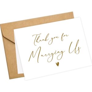 lady & home thank you for marrying us wedding card with envelopes to officiant,thank you card for priest,minister,judge,pastor (c2:1 pack)