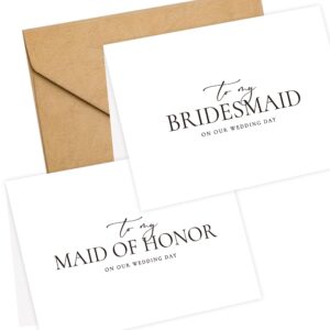 lady&home to my bridesmaid on my wedding day card,bridesmaid thank you card wedding day bridesmaid proposal (black foil,6 pack)