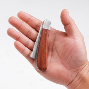 BUMUR Single Bevel Grafting Knife with Grafting Tapes for fruit trees,1 Left Handed 1 Right Handed Professional Gardening Grafting Tool Kit, Rosewood