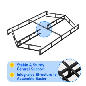 Askeld Queen Bed Box Spring 5 Inch High, Low Metal Bed Frame with Round-Corner Design, Heavy Duty Steel Slat Support Mattress Foundation, Noise Free Platform Base, 3500lbs Max Weight Capacity