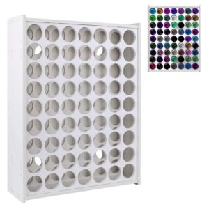 acrylic paint organizer craft paint storage organizer for apple barrel, folkart,2oz craft paints, wall-mounted-63holes