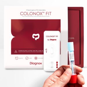 colonox at-home colon screening test kit – easy to use fecal occult blood (fit or fob) colon test for early detection (1 test)