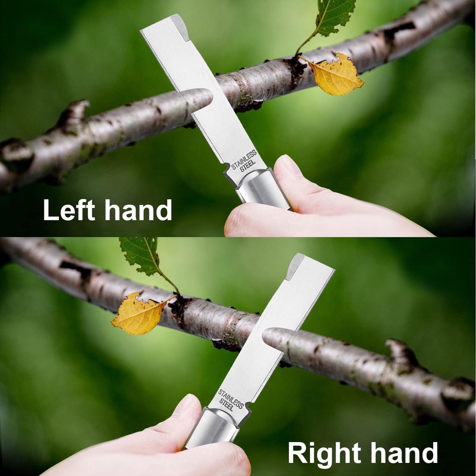 BUMUR Single Bevel Grafting Knife with Grafting Tapes for fruit trees,1 Left Handed 1 Right Handed Professional Gardening Grafting Tool Kit, Rosewood