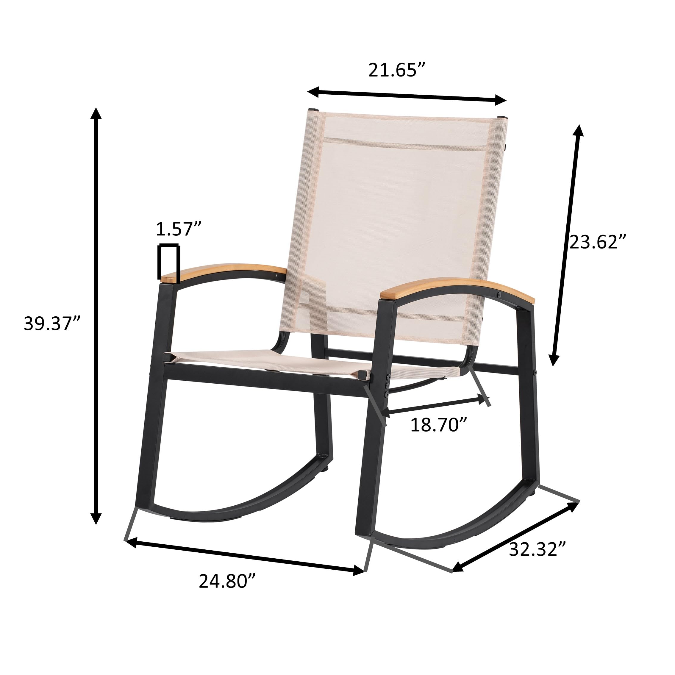 SPOFLYINN 3pcs Small Patio Glass Side Table Set Outdoor Conversation Chairs for Backyard, Balcony and Apartment Black As Shown One Size