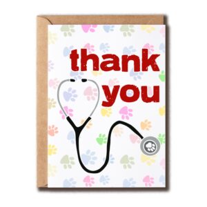 edgargifts funny thank you card - veterinary card - thanks vet card - veterinarian appreciation card - thank you card for vets, 5 x 7 inches